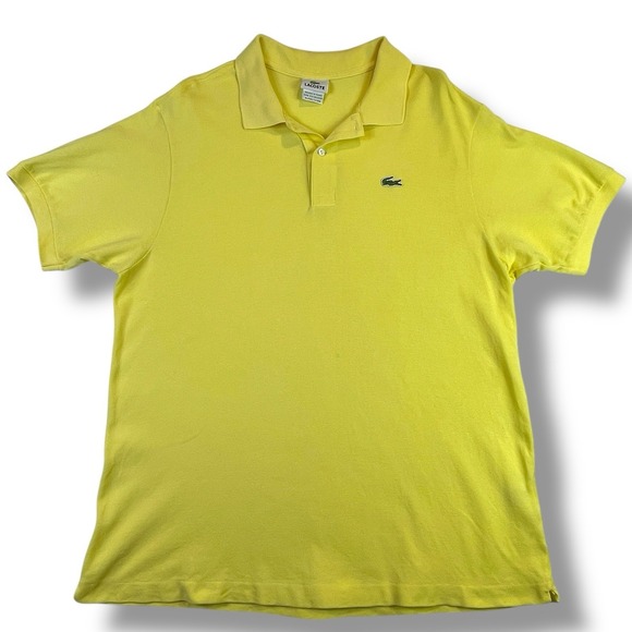 Lacoste | Shirts | Lacoste Devanlay Yellow Pique Polo Shirt Mens 7 ...